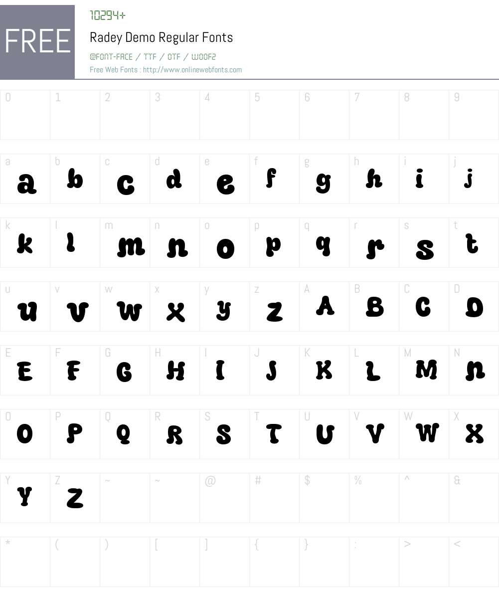 Radey Demo 1.000 Fonts Free Download - OnlineWebFonts.COM