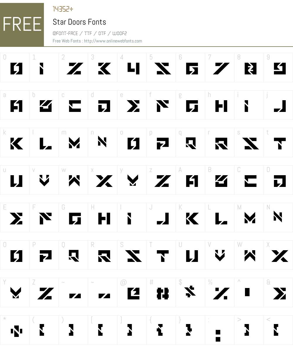 Star Doors 1.00;November 7, 2018;FontCreator 11.5.0.2427 64-bit Fonts ...