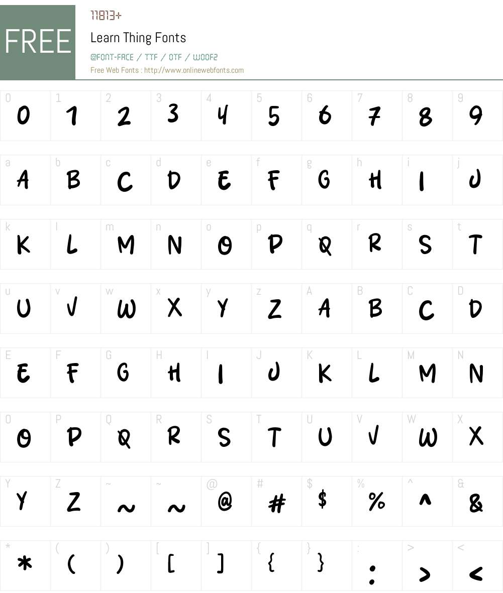 Learn Thing 1.000 Fonts Free Download - OnlineWebFonts.COM