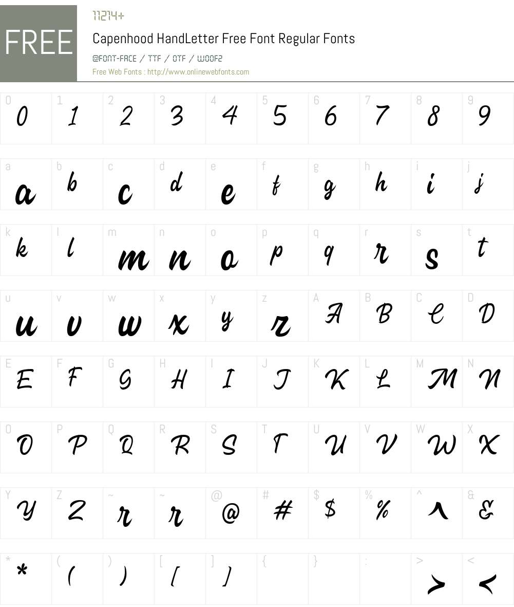 Capenhood HandLetter Free Font Regular 1.000 Fonts Free Download ...