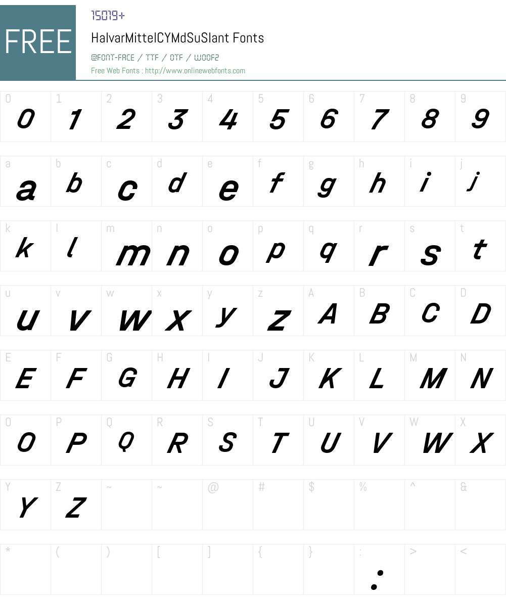 Halvar Mittel CY Md SuSlant 1.0 Fonts Free Download - OnlineWebFonts.COM