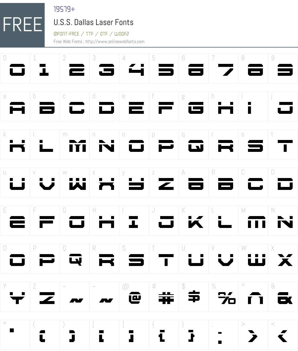 U.S.S. Dallas Laser 001.000 Fonts Free Download - OnlineWebFonts.COM