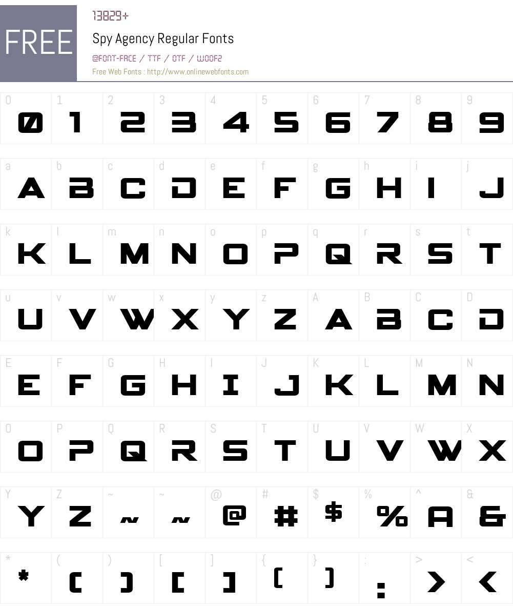 Spy Agency Regular 001.000 Fonts Free Download - OnlineWebFonts.COM