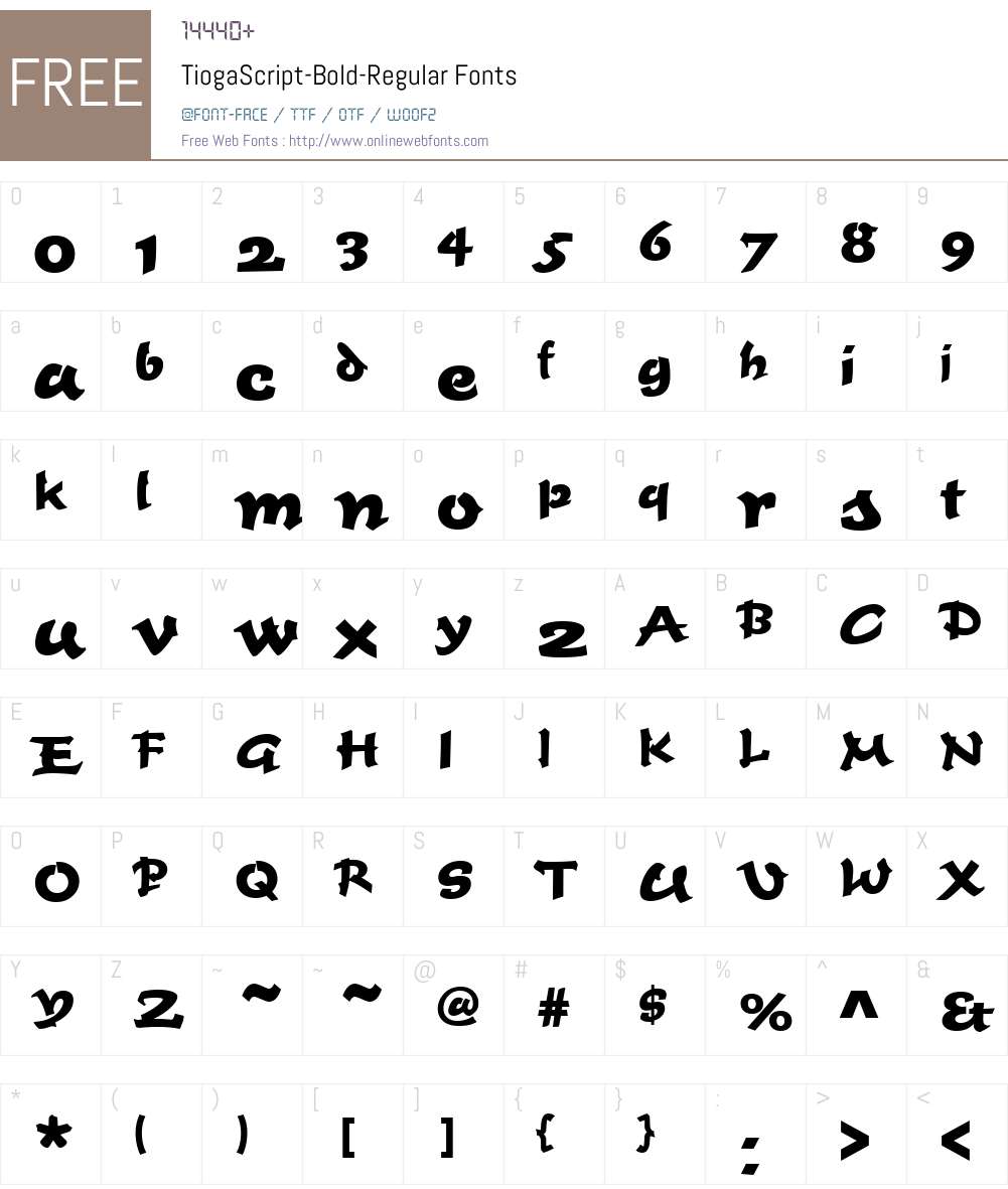 TiogaScript-Bold-Regular 1.0 08-10-2002 Fonts Free Download ...