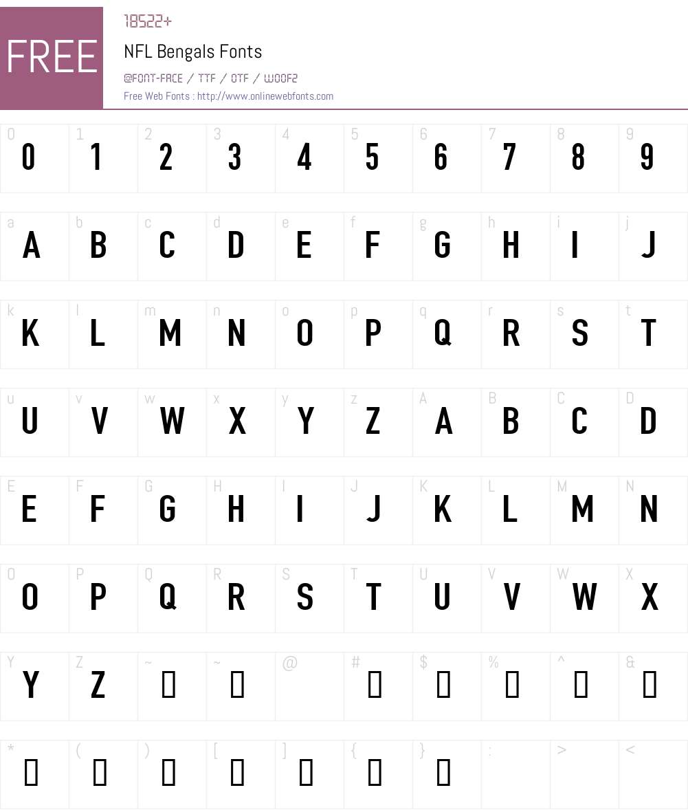 NFL Bengals Macromedia Fontographer 4.1 1/19/05 Fonts Free Download ...