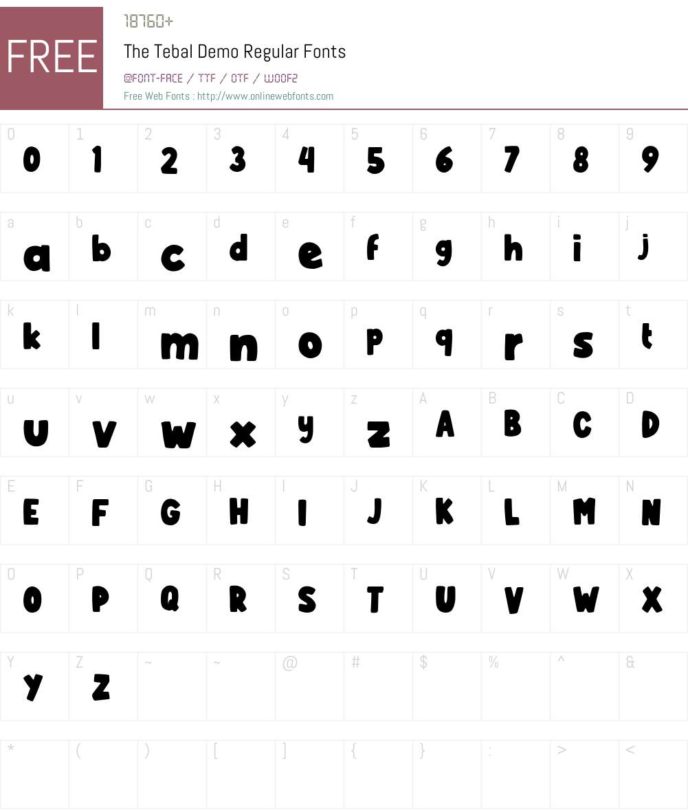 The Tebal Demo 1.000 Fonts Free Download - OnlineWebFonts.COM