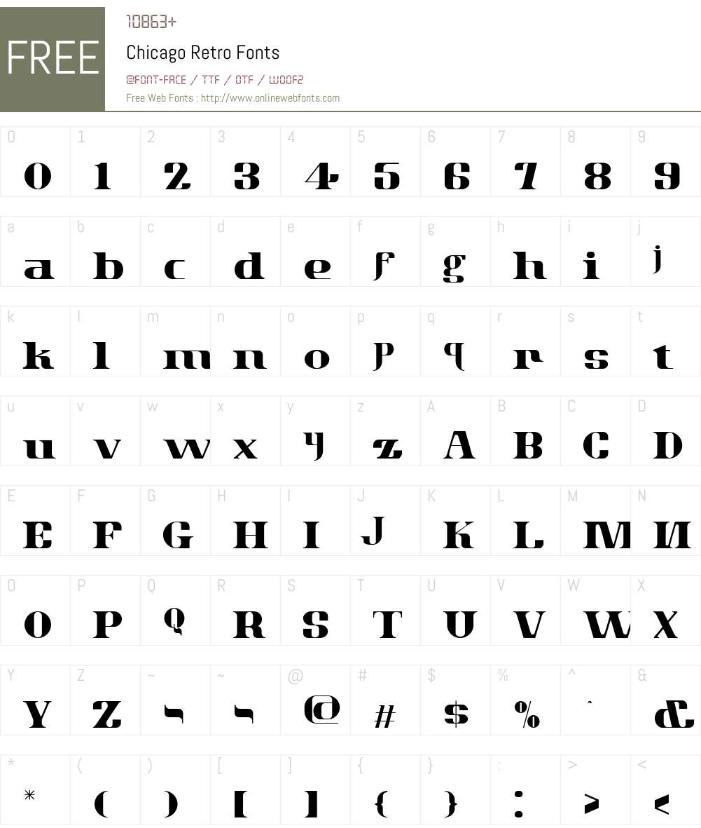 Chicago Retro 1.000 Fonts Free Download - OnlineWebFonts.COM