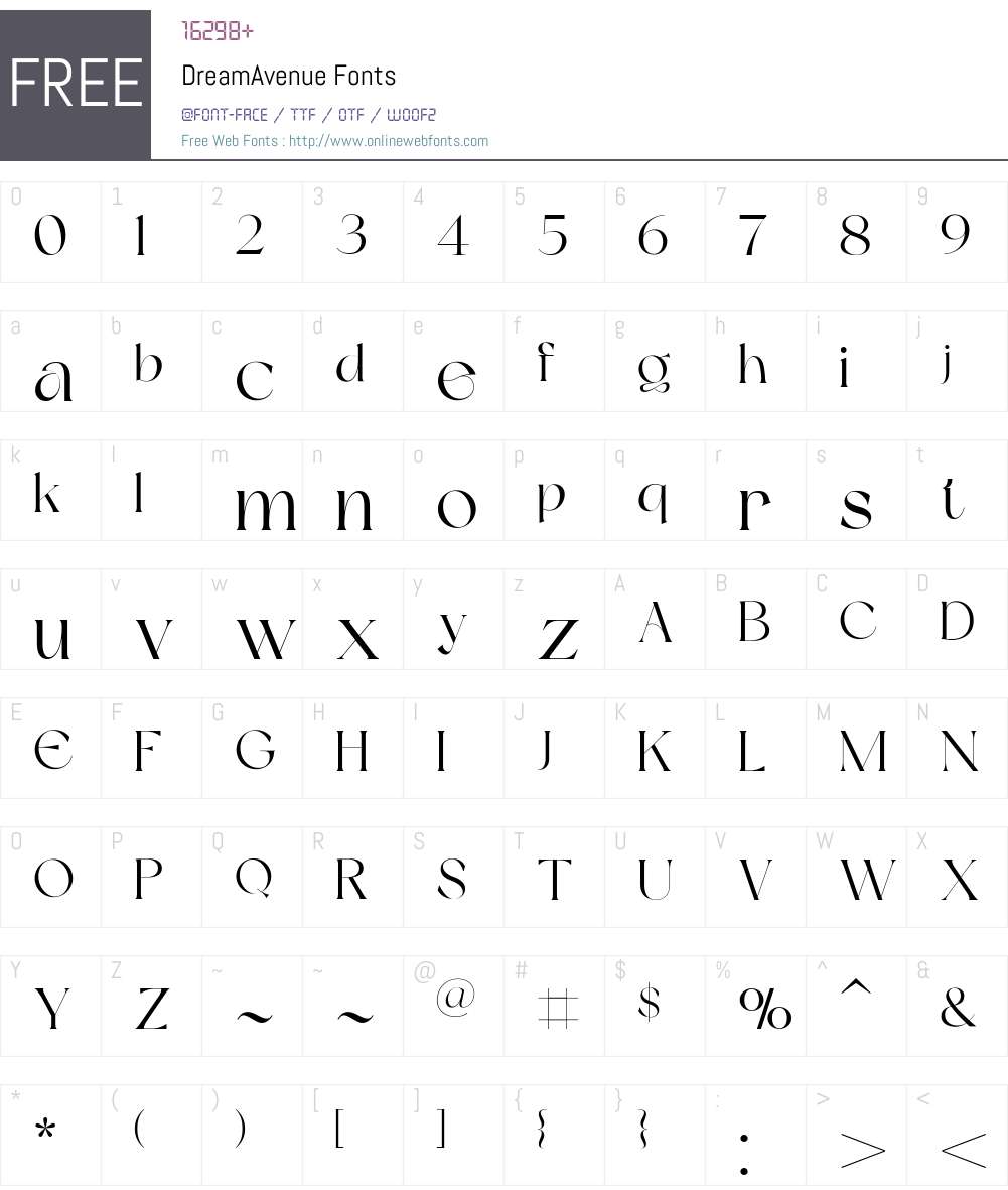 Dream Avenue 1.000 Fonts Free Download - OnlineWebFonts.COM