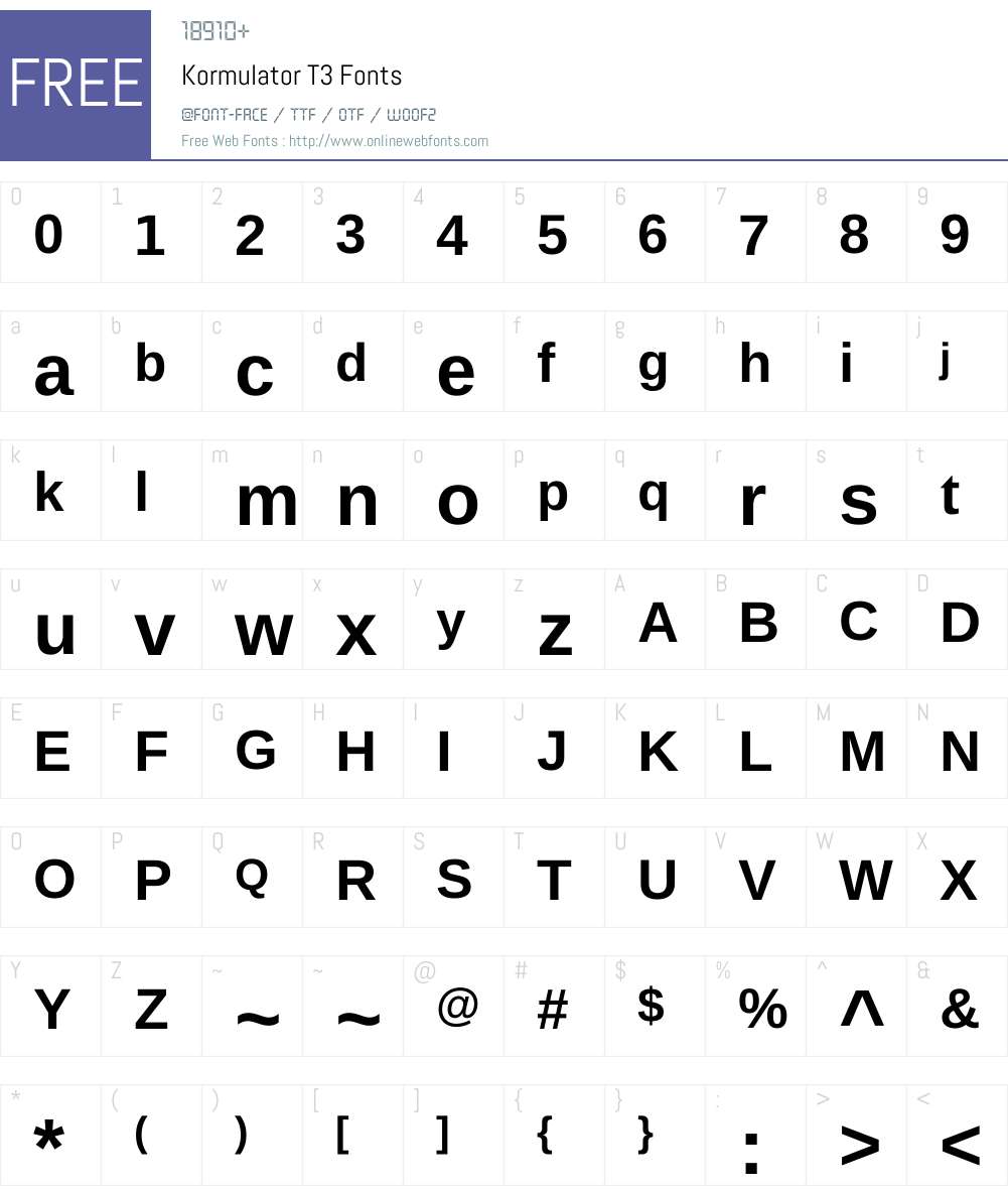 Kormulator T3 1.33 Fonts Free Download - OnlineWebFonts.COM