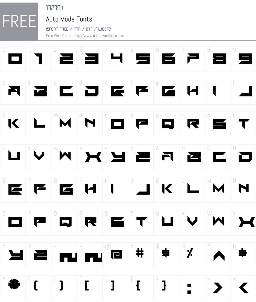 Auto Mode 1.00;February 10, 2019;FontCreator 11.5.0.2427 32-bit Fonts ...