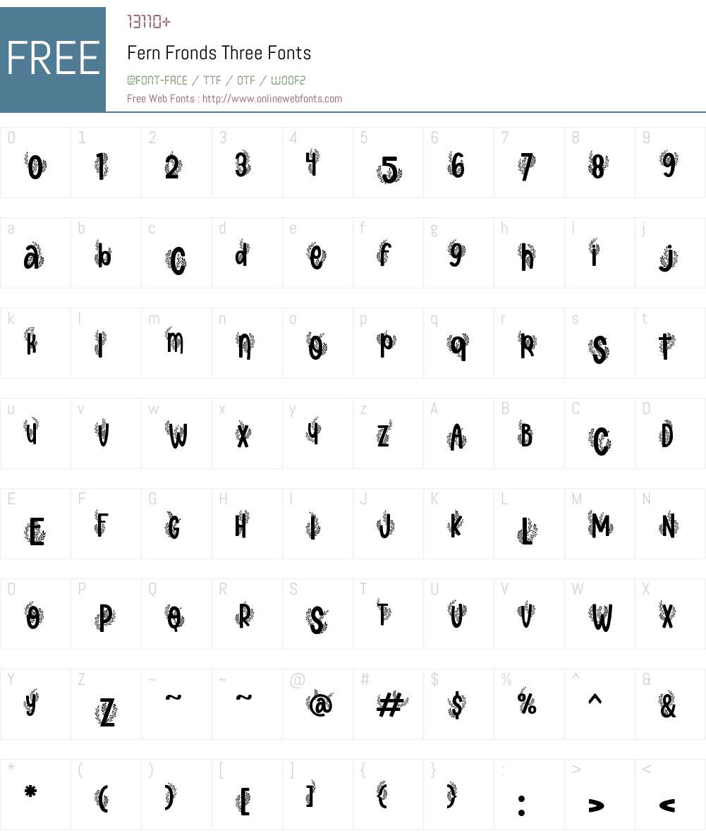 Fern Fronds Three 1.003;Fontself Maker 3.5.8 Fonts Free Download ...
