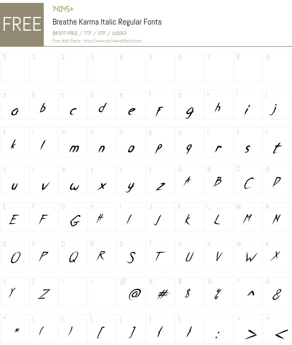 Breathe Karma Italic Fonts Free Download - OnlineWebFonts.COM