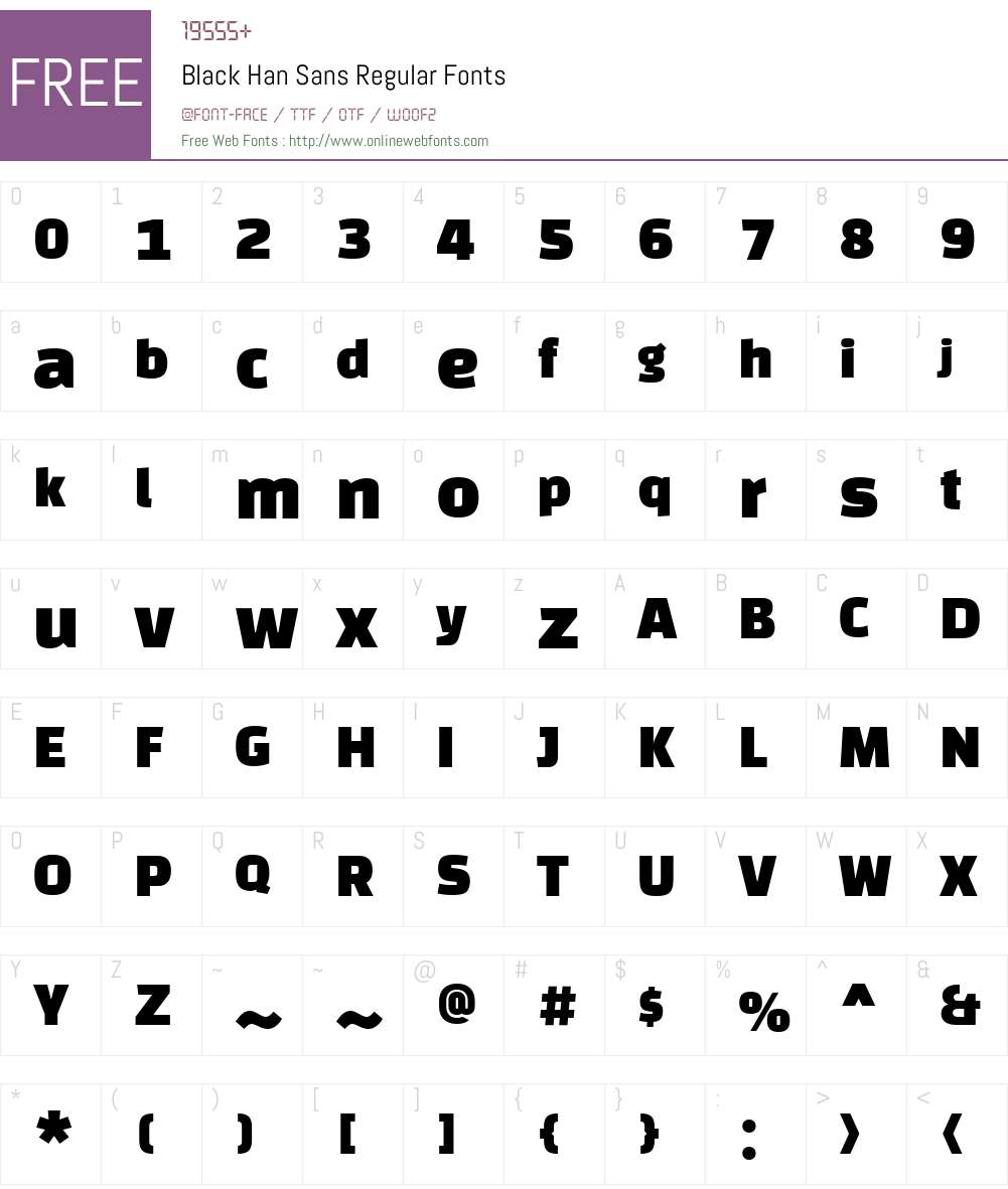 Black Han Sans Regular 1.00 Fonts Free Download - OnlineWebFonts.COM