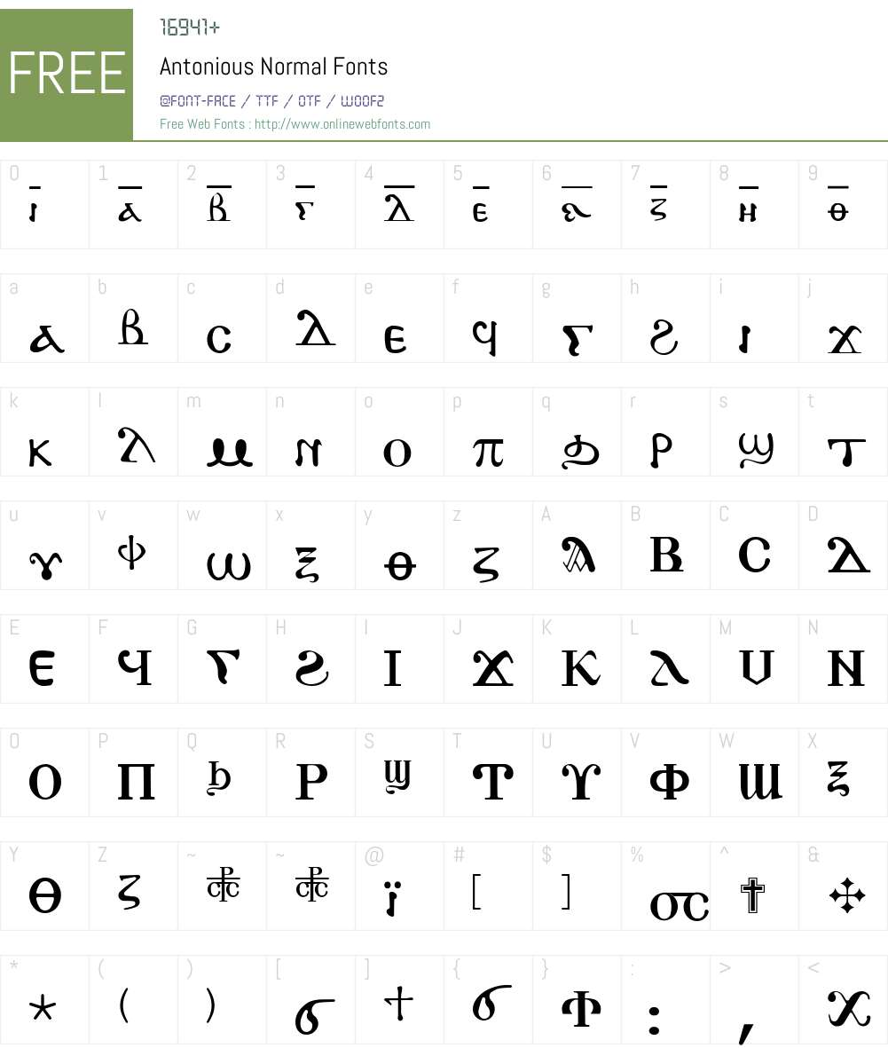 Antonious Normal 0.0 Fonts Free Download - OnlineWebFonts.COM