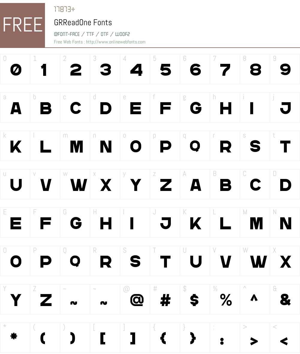 GR Read One 1.000;PS 001.001;hotconv 1.0.56 Fonts Free Download - OnlineWebFonts.COM