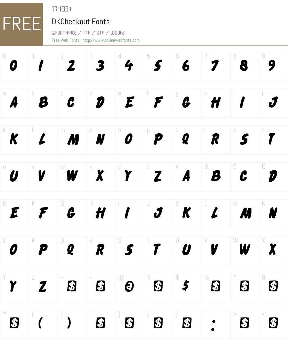 DK Checkout 1.000 Fonts Free Download - OnlineWebFonts.COM