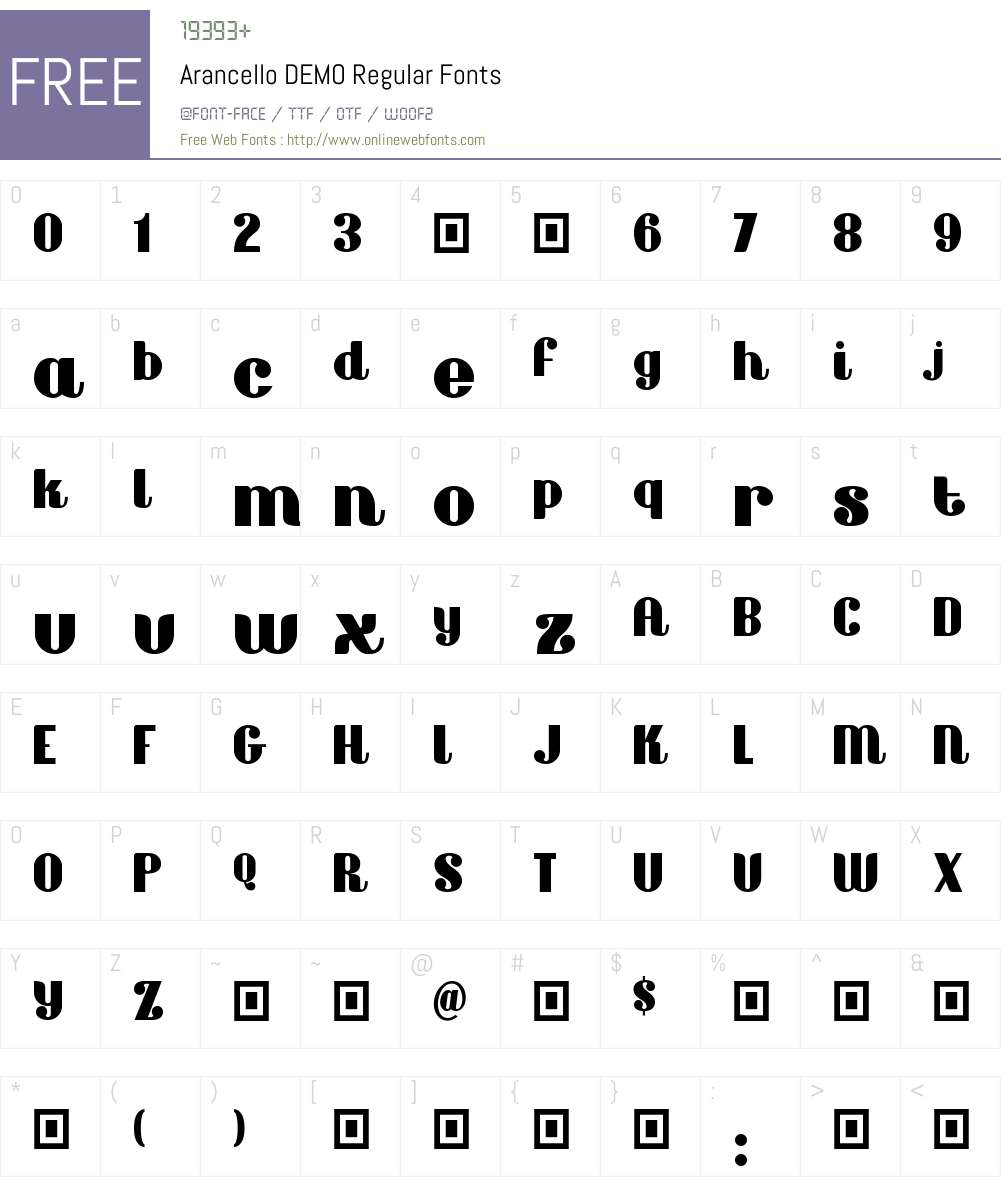 Arancello DEMO 1.000 Fonts Free Download - OnlineWebFonts.COM