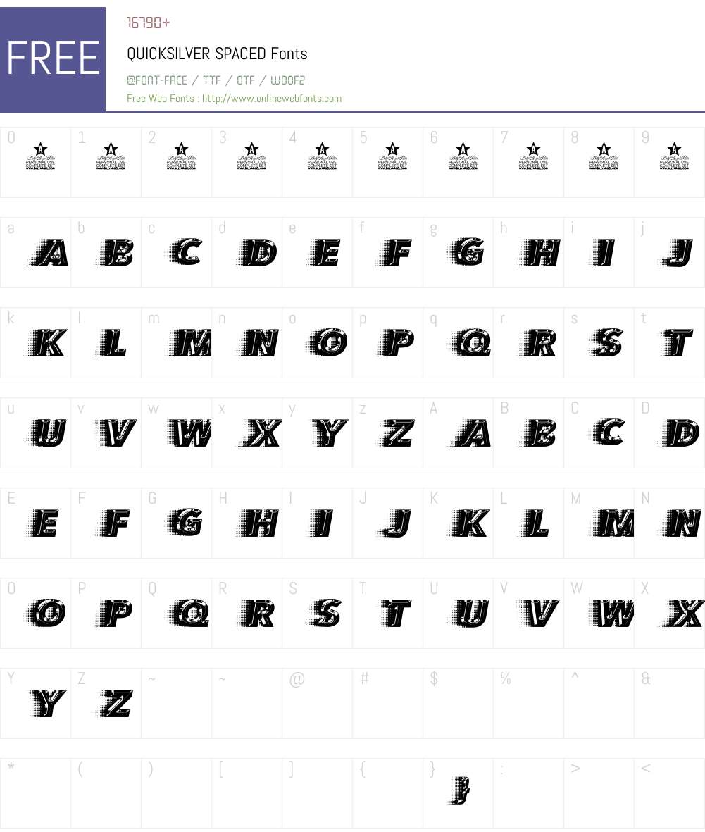 QUICKSILVER SPACED 1.000 Fonts Free Download - OnlineWebFonts.COM
