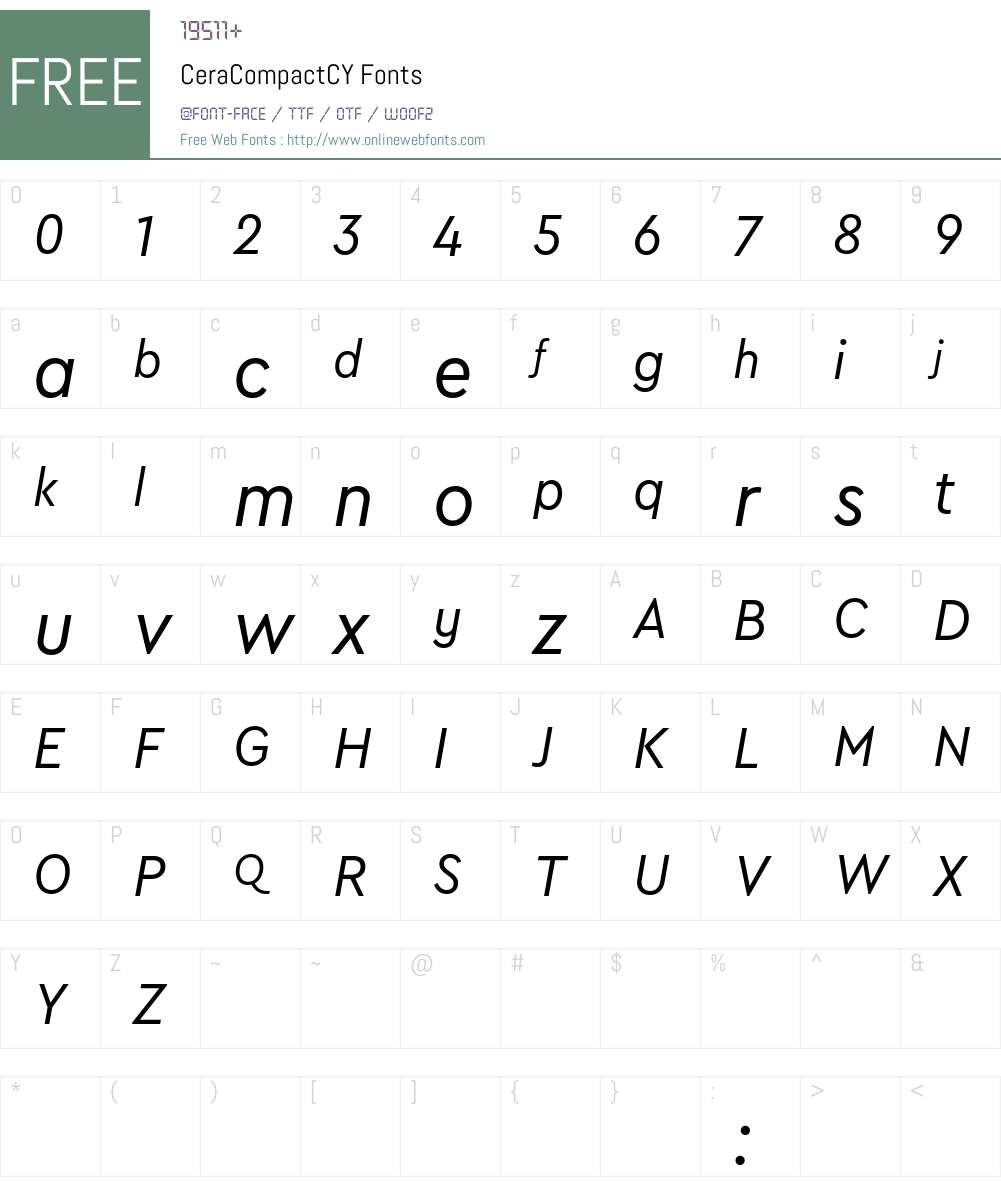 Cera Compact CY 1.0 Fonts Free Download - OnlineWebFonts.COM