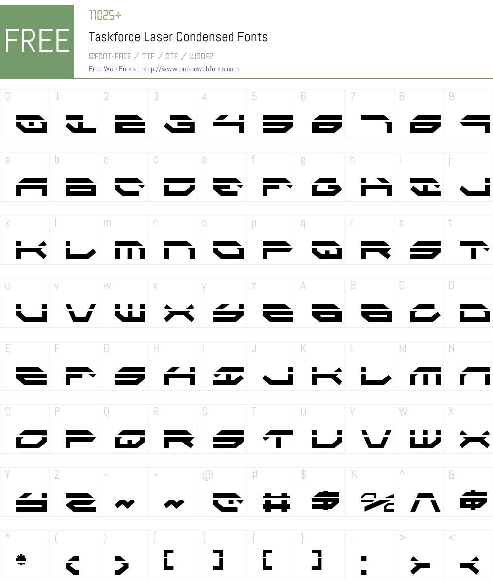 Taskforce Laser Condensed 001.000 Fonts Free Download - OnlineWebFonts.COM