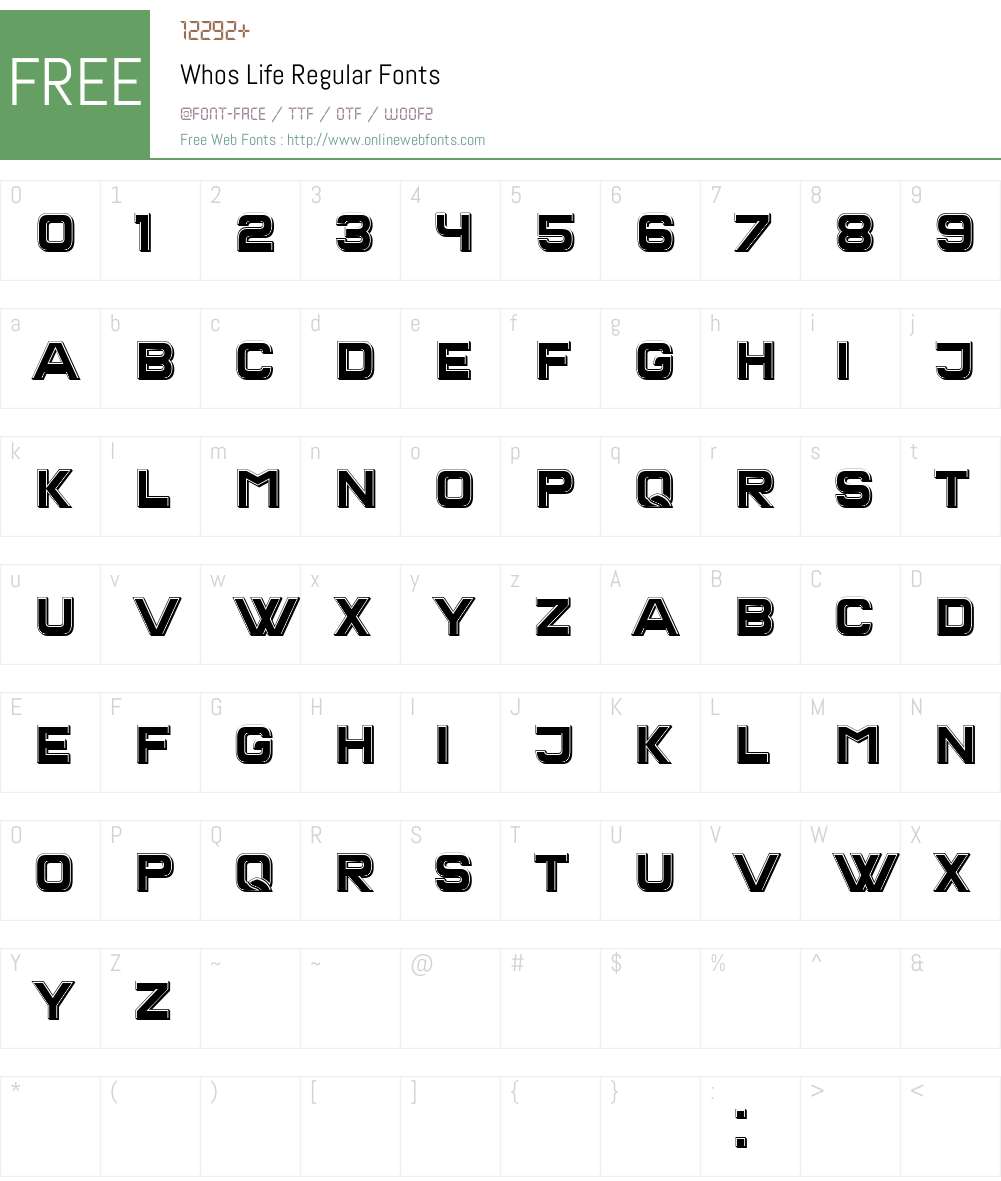 Whos Life 1.000 Fonts Free Download - OnlineWebFonts.COM