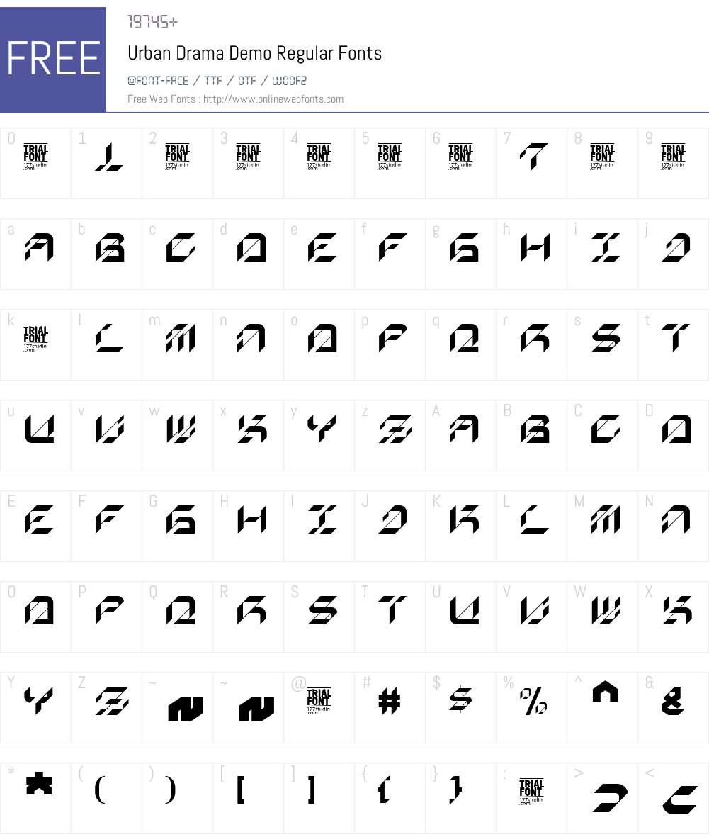 Urban Drama Demo 1.001 Fonts Free Download - OnlineWebFonts.COM