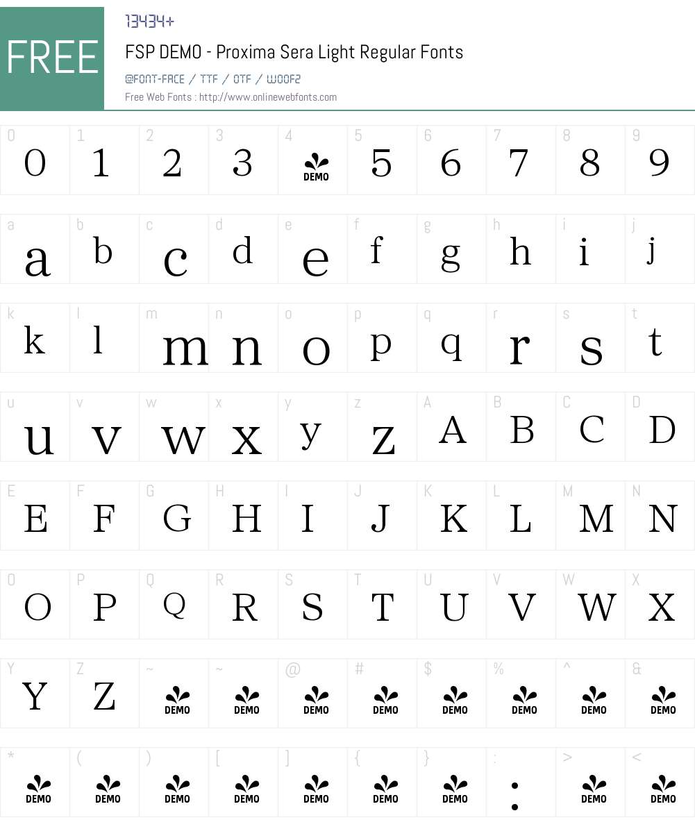 FSP DEMO - Proxima Sera Light 1.000;FEAKit 1.0 Fonts Free Download ...