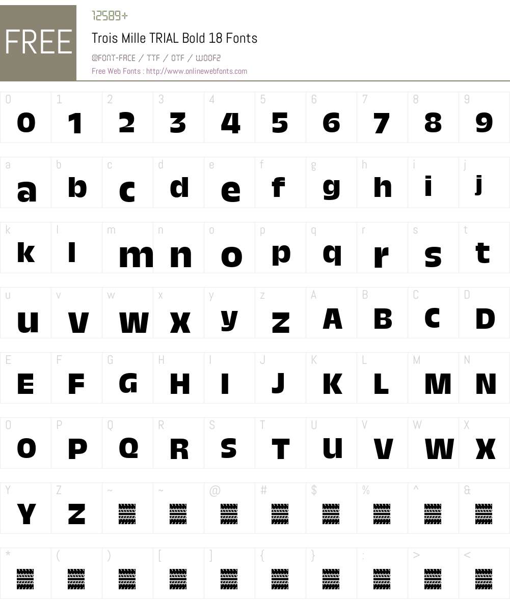 Trois Mille TRIAL Bold 18 1.000;hotconv 1.0.109;makeotfexe 2.5.65596 ...