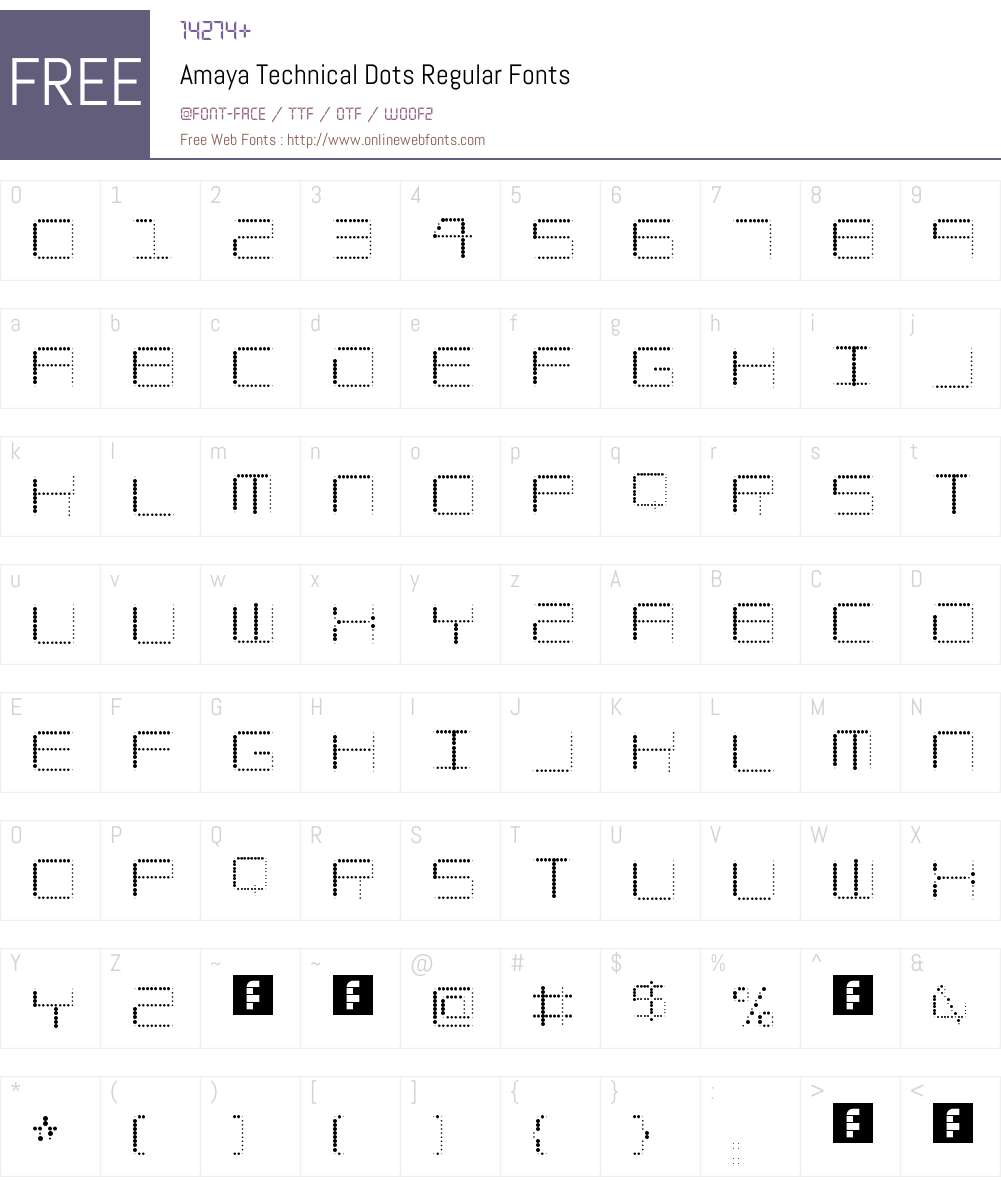 Amaya Technical Dots Regular 1.0 Fonts Free Download - OnlineWebFonts.COM