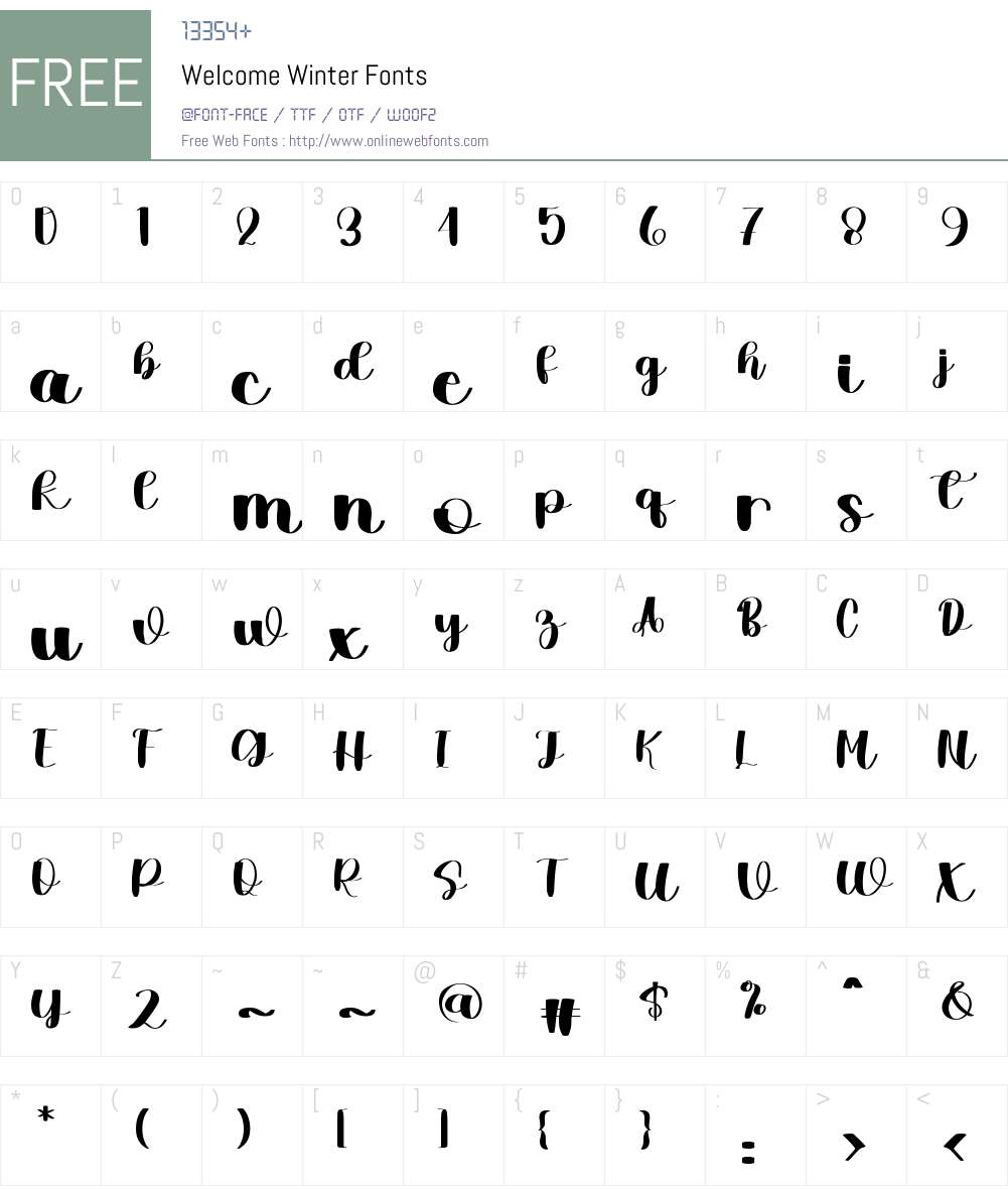 Welcome Winter 1.001;Fontself Maker 3.5.6 Fonts Free Download - OnlineWebFonts.COM