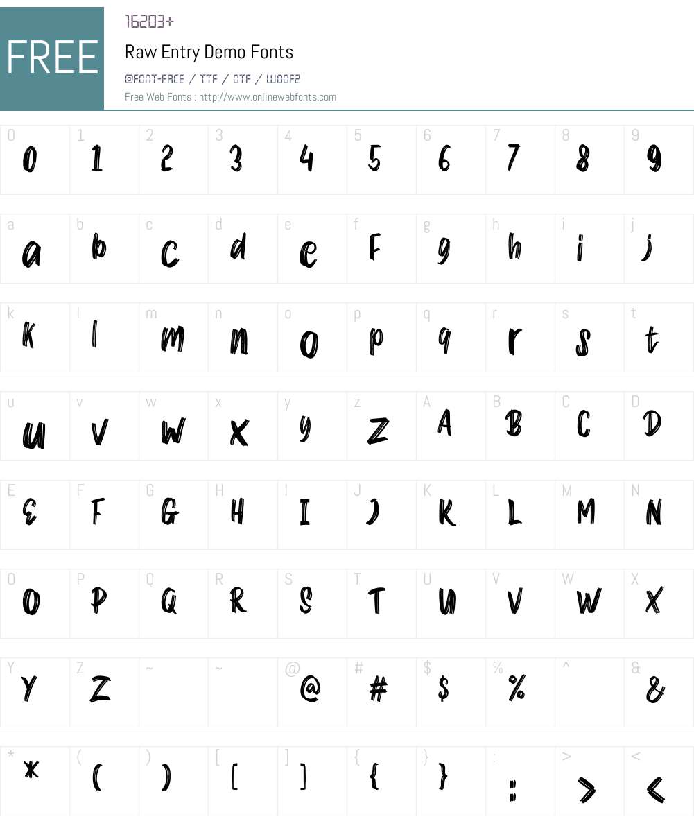 Raw Entry Demo 2.000 Fonts Free Download - OnlineWebFonts.COM