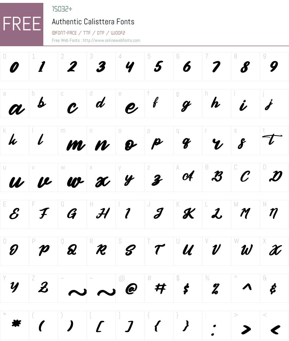 Authentic Calisttera 1.00;March 28, 2021;FontCreator 13.0.0.2683 64-bit Fonts Free Download ...