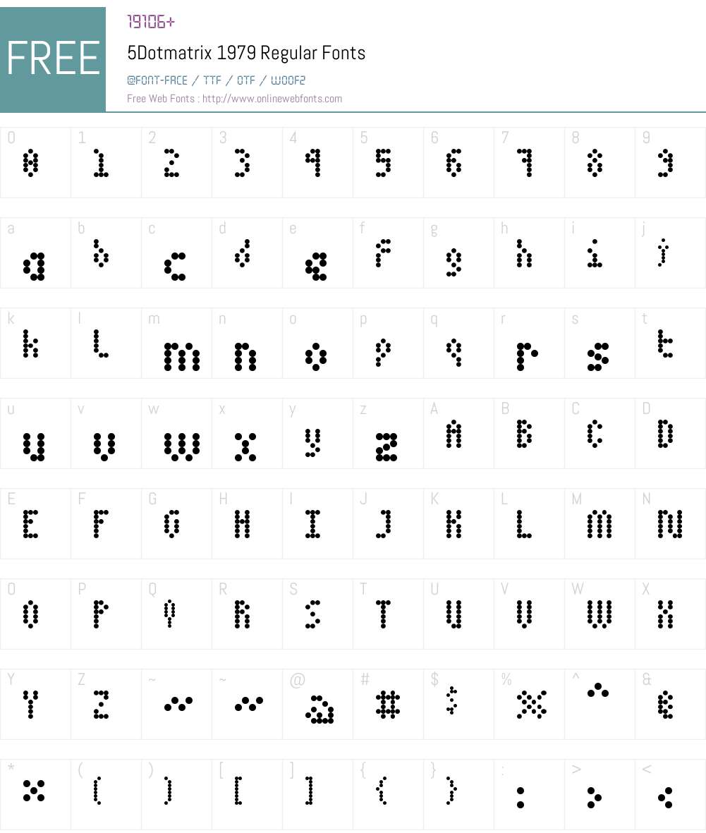 5Dotmatrix 1979 Regular 1.0 Fonts Free Download - OnlineWebFonts.COM