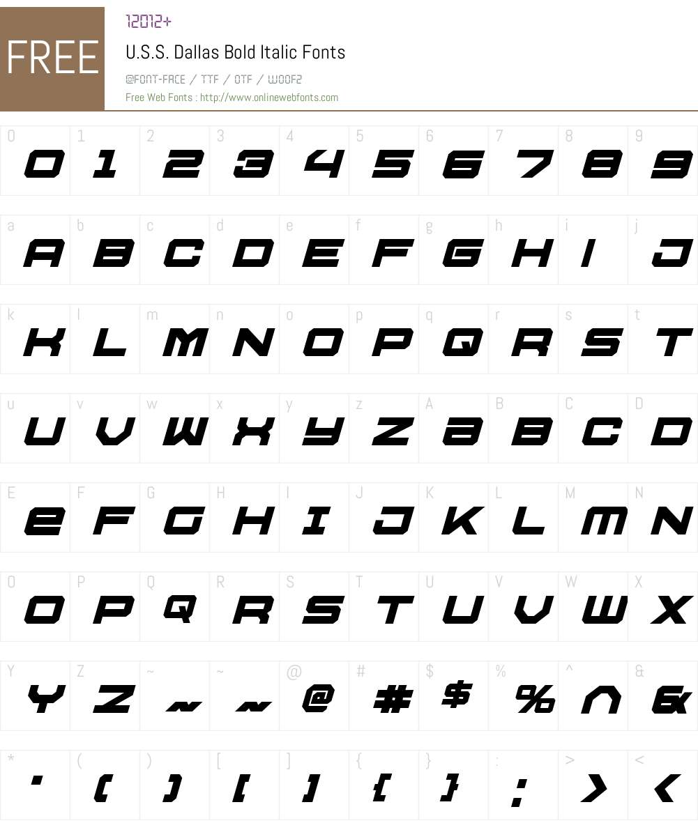 U.S.S. Dallas Bold Italic 001.000 Fonts Free Download - OnlineWebFonts.COM