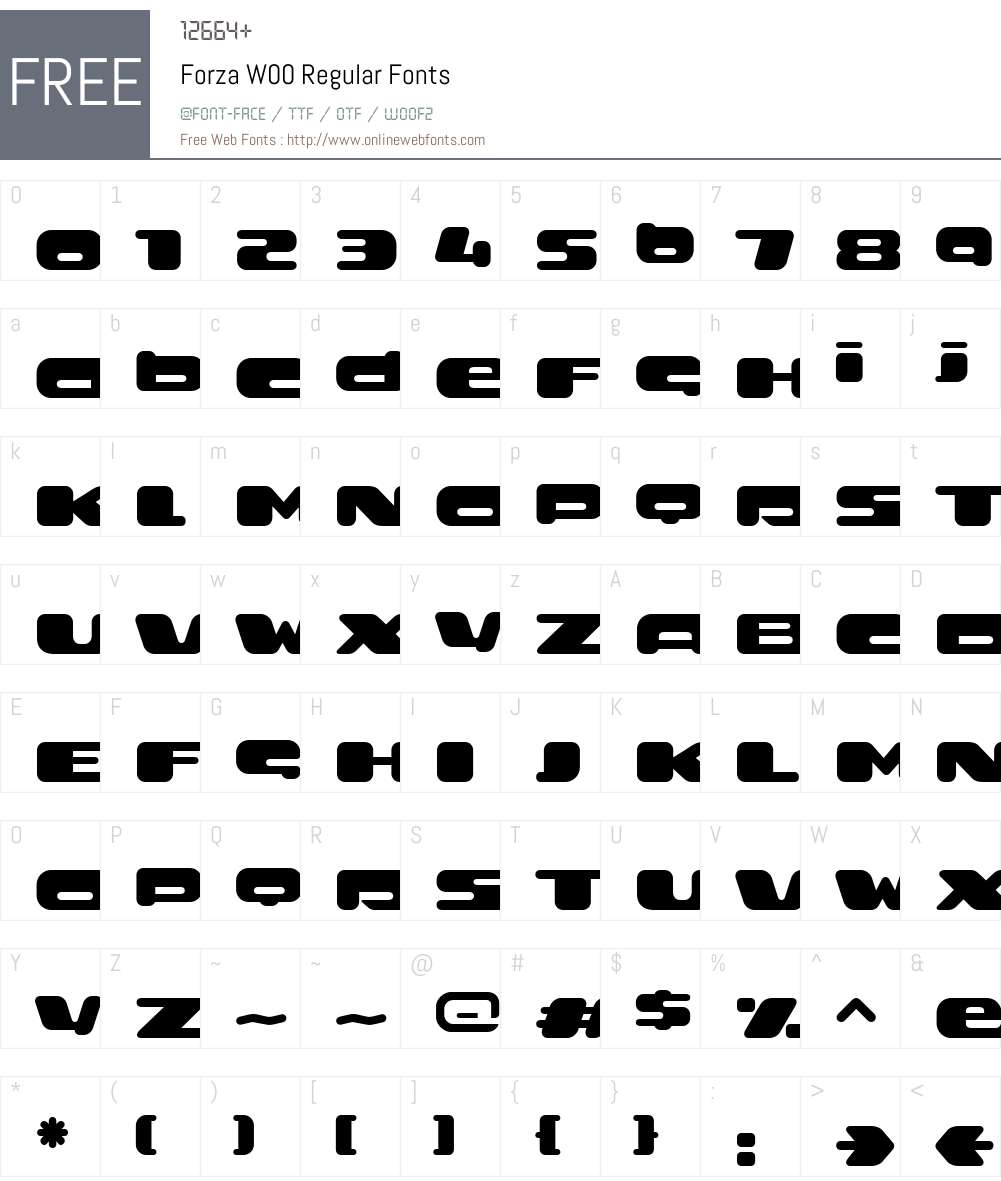 Forza W00 Regular 1.20 Fonts Free Download - OnlineWebFonts.COM