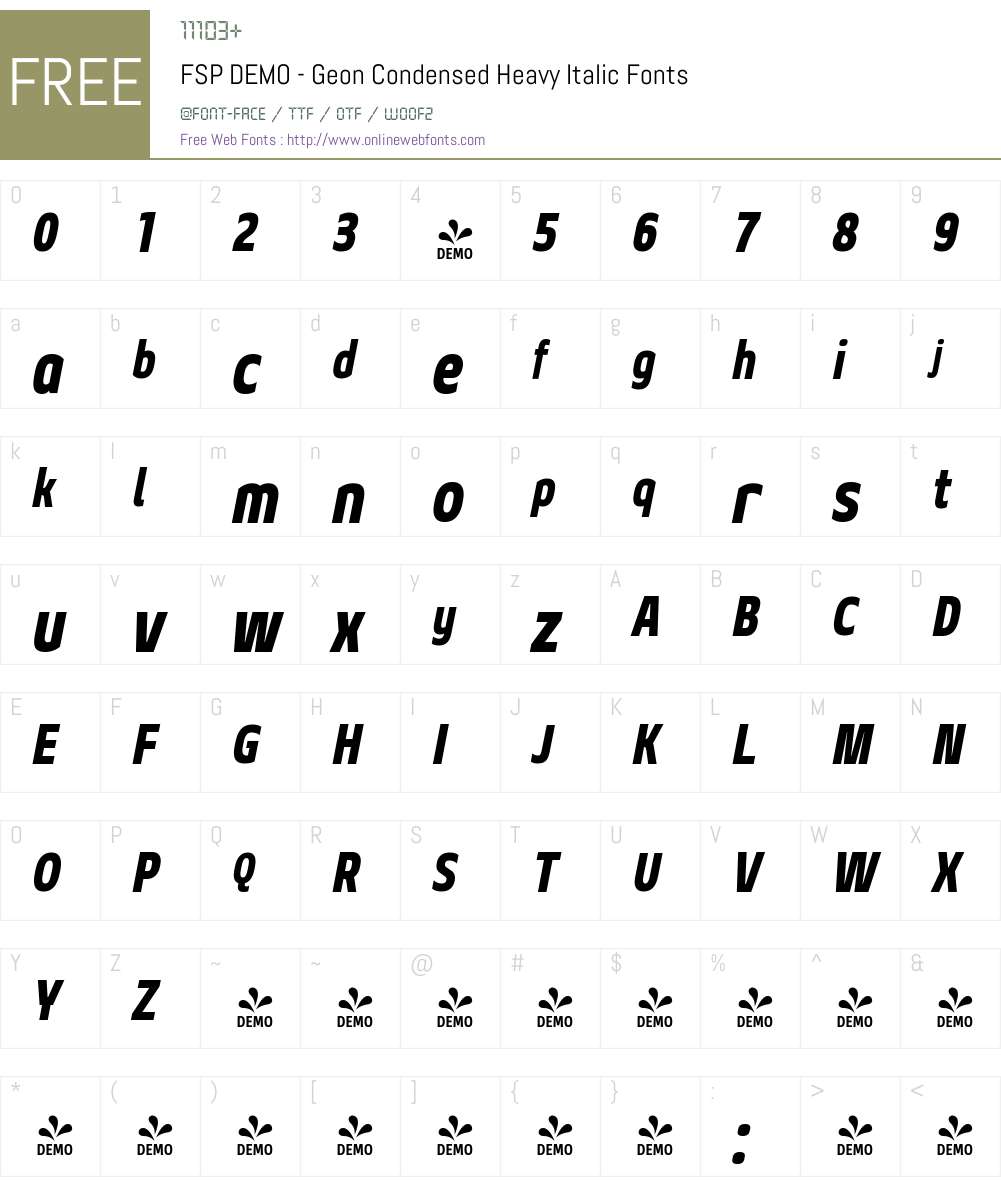 FSP DEMO - Geon Condensed Heavy 1.000 Fonts Free Download ...