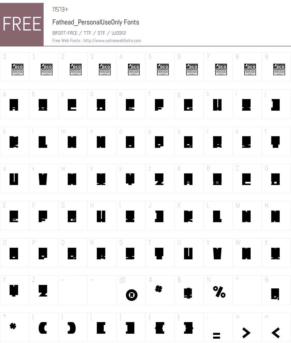 Fathead_PersonalUseOnly 1.000 2022 initial release Fonts Free Download - OnlineWebFonts.COM