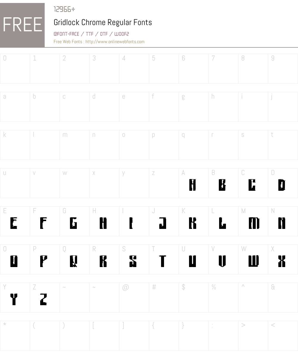 Gridlock Chrome 1.000 Fonts Free Download - OnlineWebFonts.COM