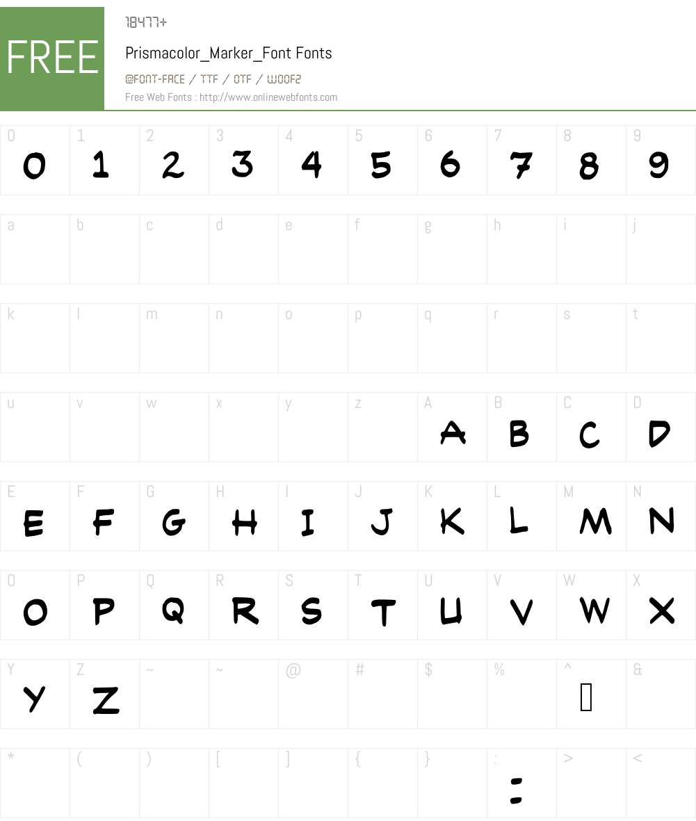 Prismacolor_Marker_Font 001.000 Fonts Free Download - OnlineWebFonts.COM