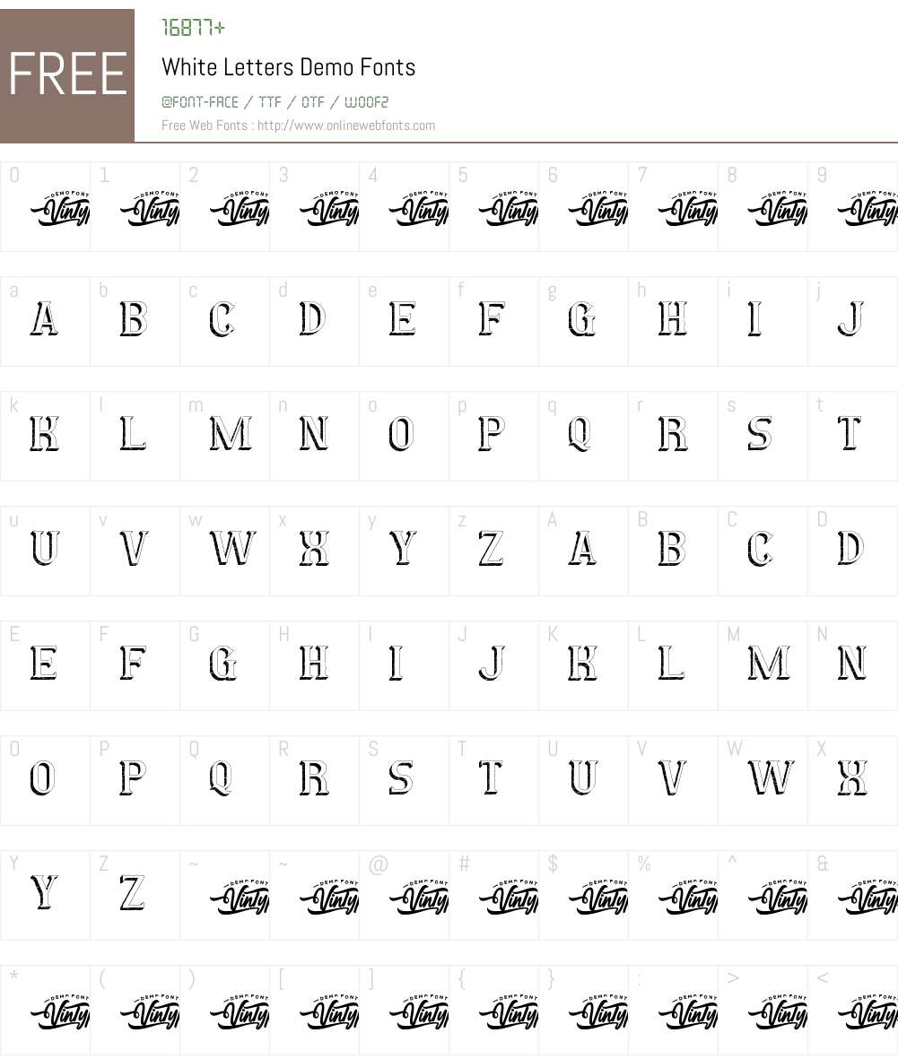 White Letters Demo 1.001;Fontself Maker 3.5.7 Fonts Free Download ...