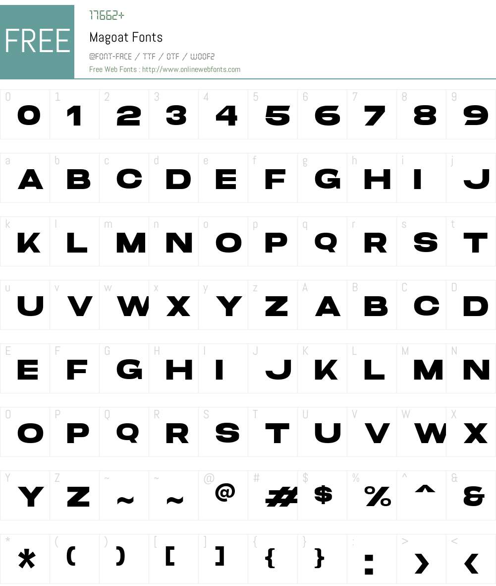 Magoat 1.00;October 31, 2023;FontCreator 13.0.0.2683 64-bit Fonts Free ...