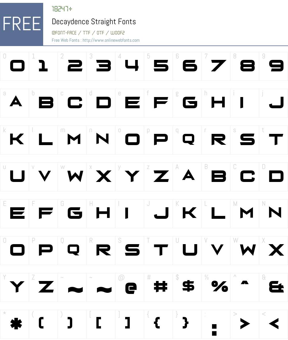 Decaydence Straight 1.00;July 30, 2024;FontCreator 11.5.0.2430 64-bit ...