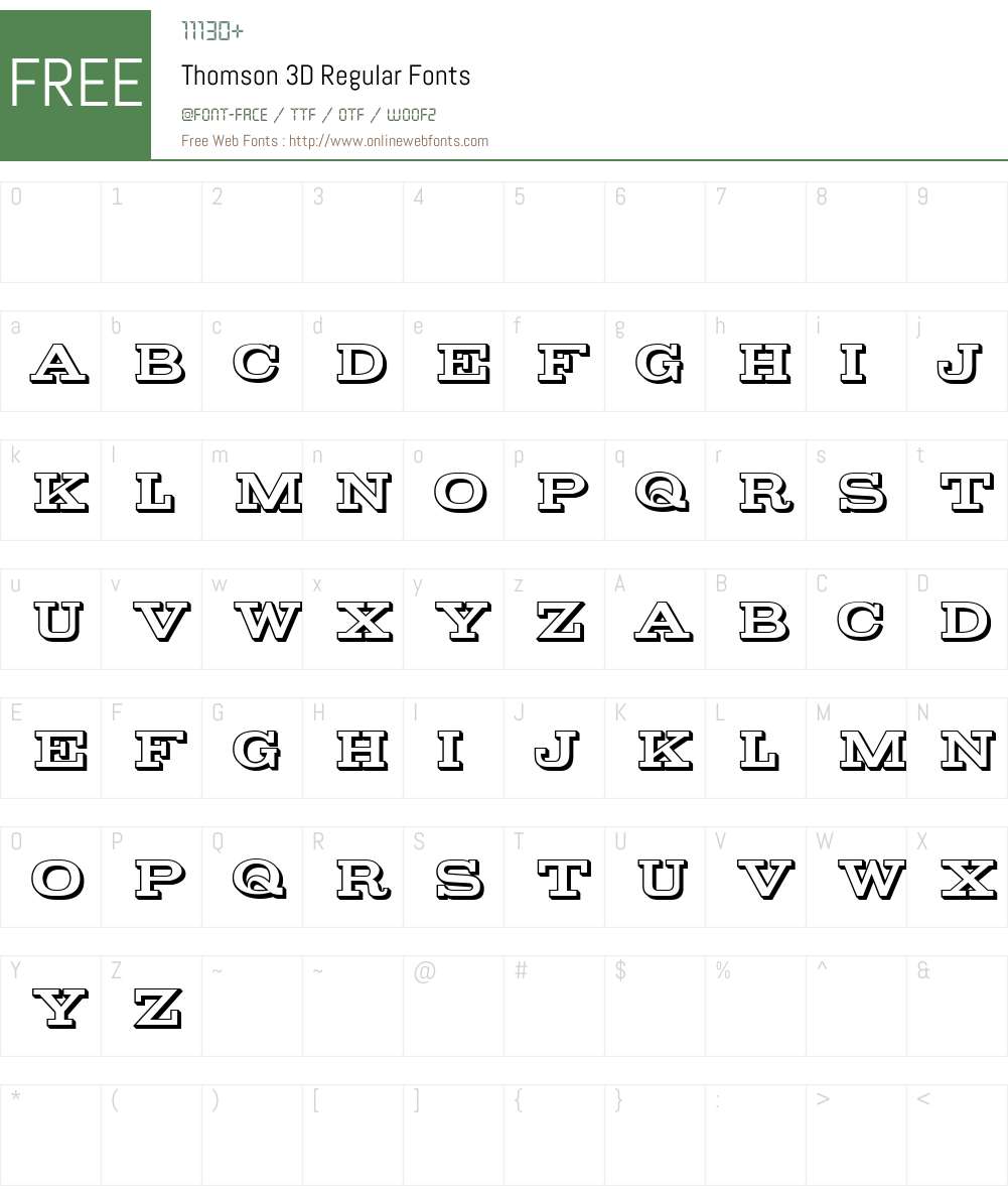 Thomson 3D 1.000 Fonts Free Download - OnlineWebFonts.COM