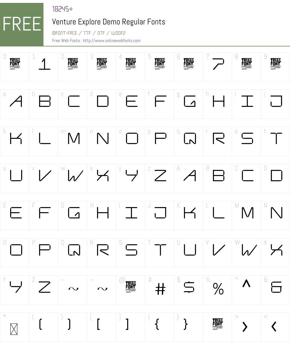 Venture Explore Demo 1.001 Fonts Free Download - OnlineWebFonts.COM