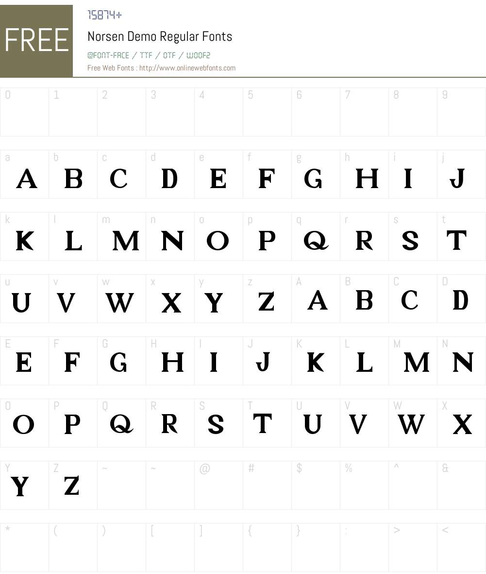 Norsen Demo 1.000 Fonts Free Download - OnlineWebFonts.COM
