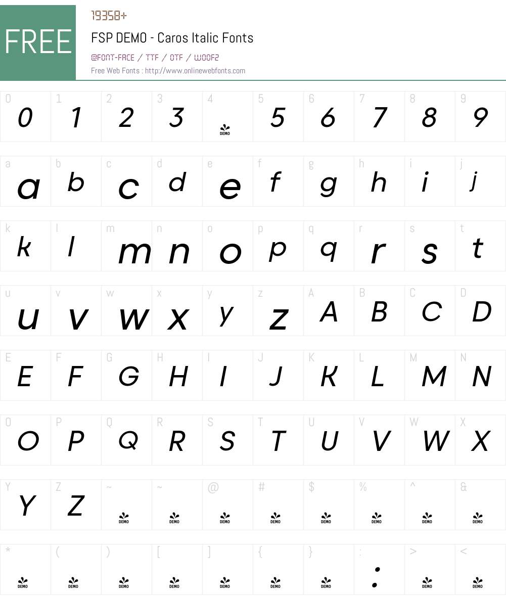 FSP DEMO - Caros 1.000 Fonts Free Download - OnlineWebFonts.COM