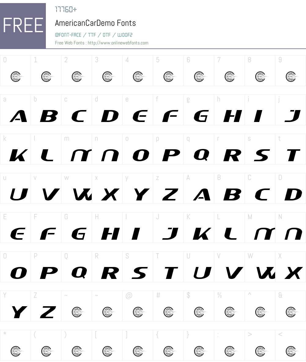 AmericanCarDemo 1.001;Fontself Maker 3.5.7 Fonts Free Download - OnlineWebFonts.COM