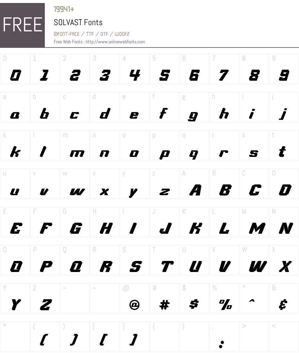 SOLVAST 1.00;May 12, 2022;FontCreator 13.0.0.2630 64-bit Fonts Free ...