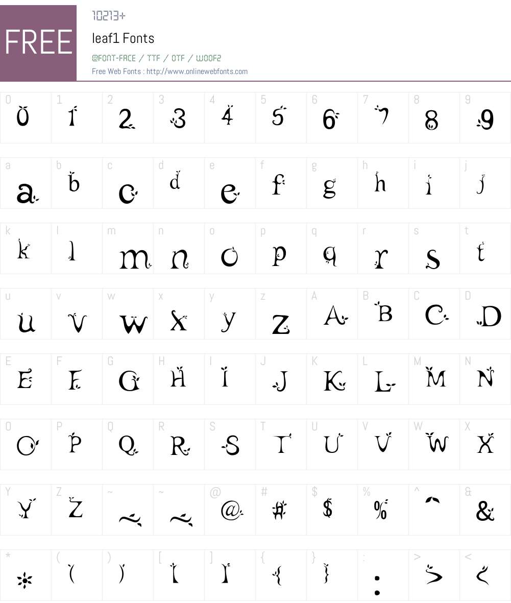 leaf1 1.0 Fonts Free Download - OnlineWebFonts.COM
