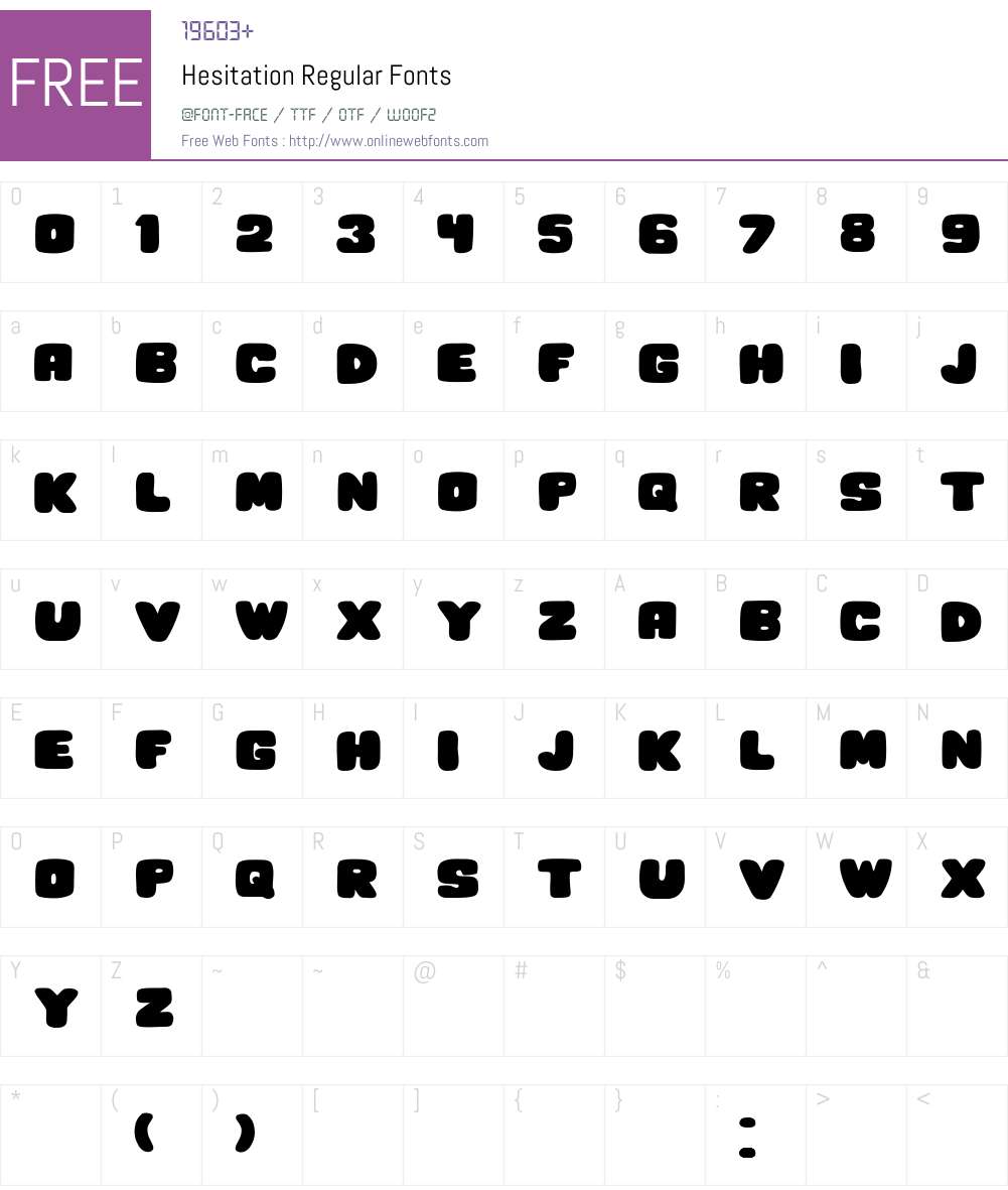 Hesitation Regular 1.000 Fonts Free Download - OnlineWebFonts.COM